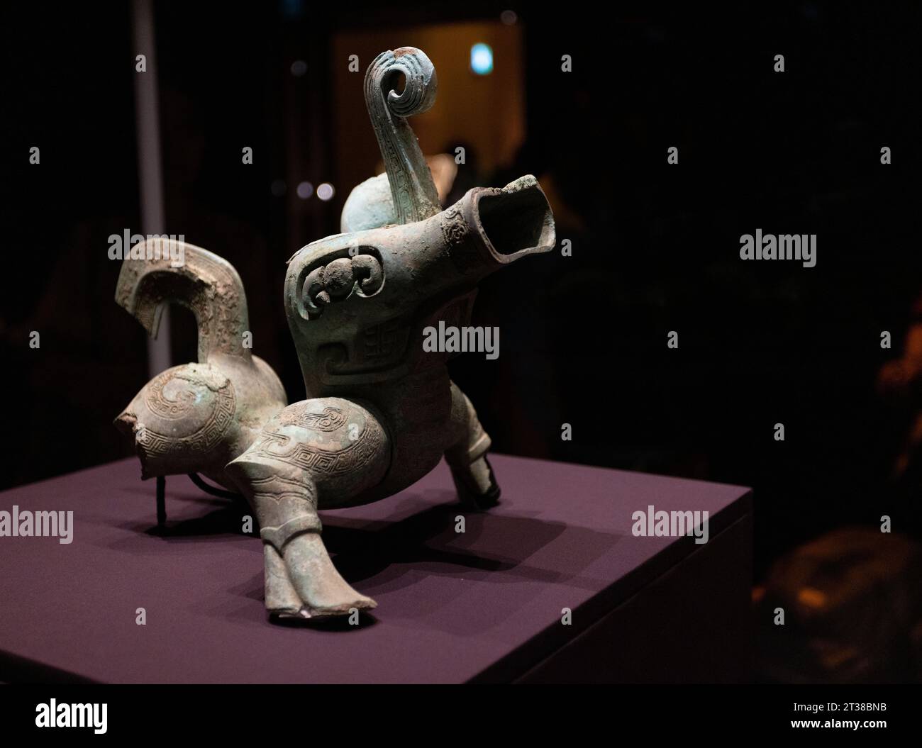 Hong Kong 2023 October 23: the mask and sculpture in Sanxingdui culture ...