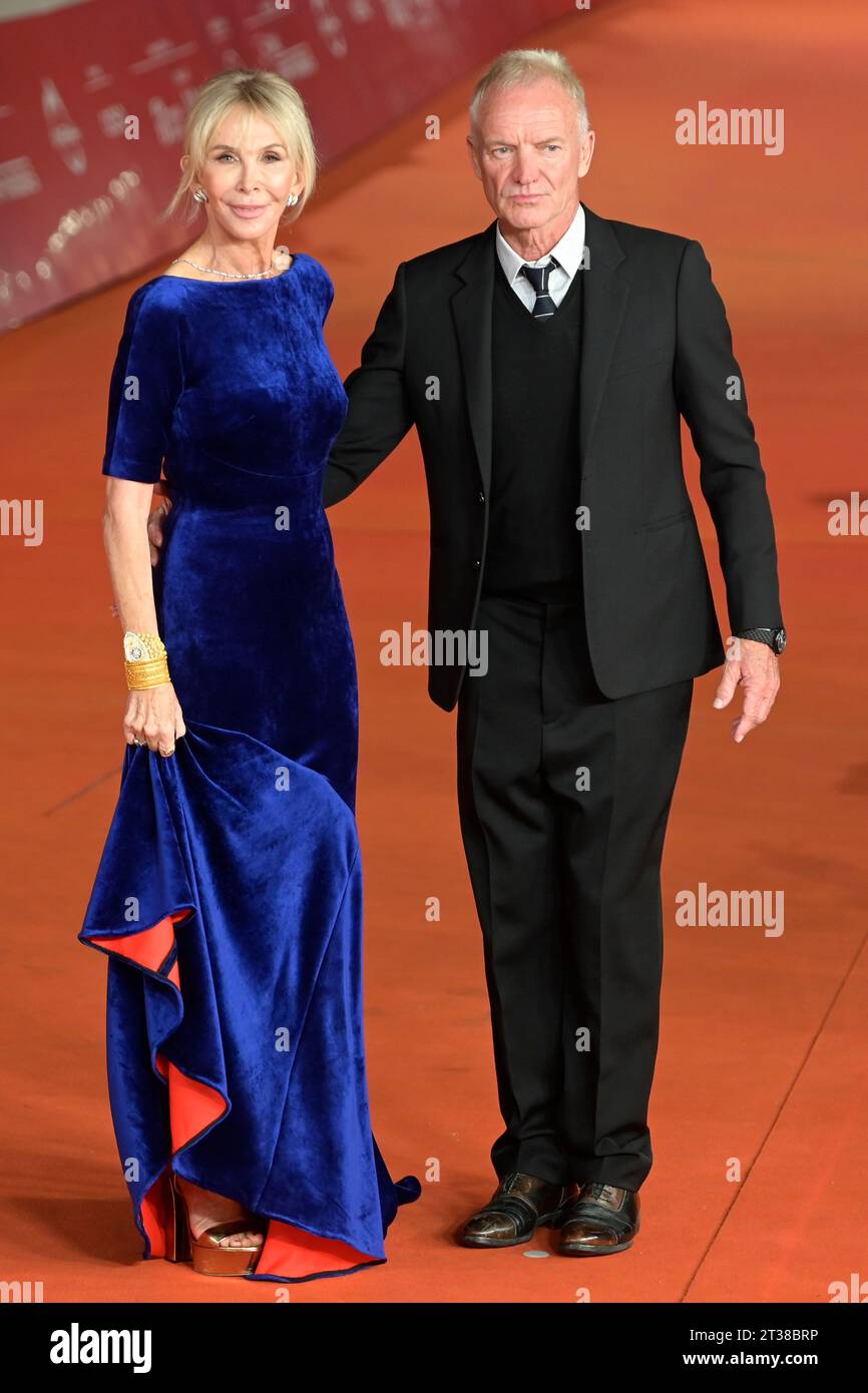 Rome, Italy. 23rd Oct, 2023. Trudie Styler (l) and Sting (r) attend the ...