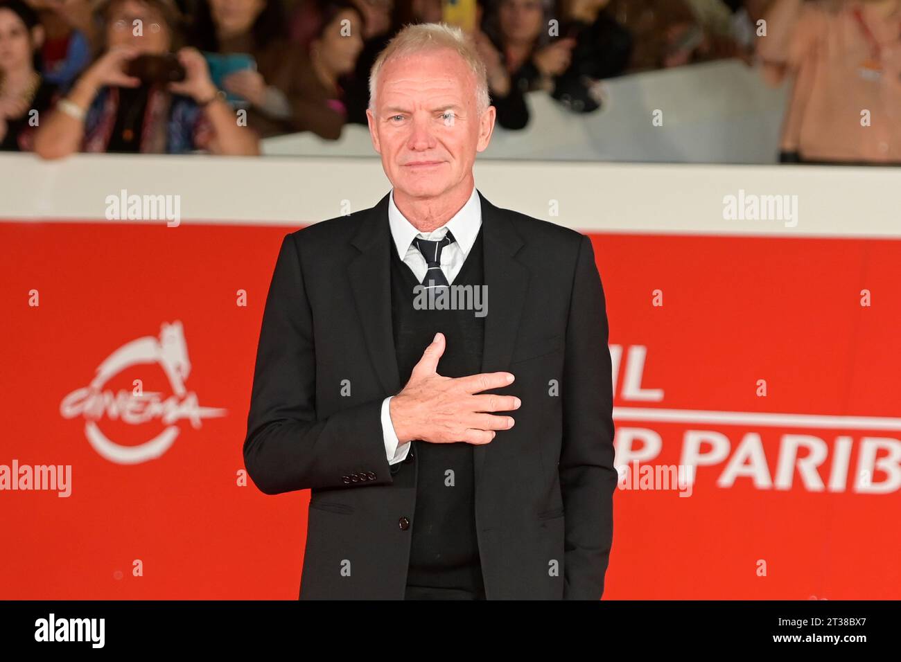 Rome, Italy. 23rd Oct, 2023. Sting attends the red carpet of Posso ...