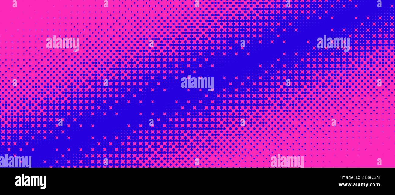 Pixelated corner gradient texture. Blue and pink dither diagonal pattern background. Abstract ...