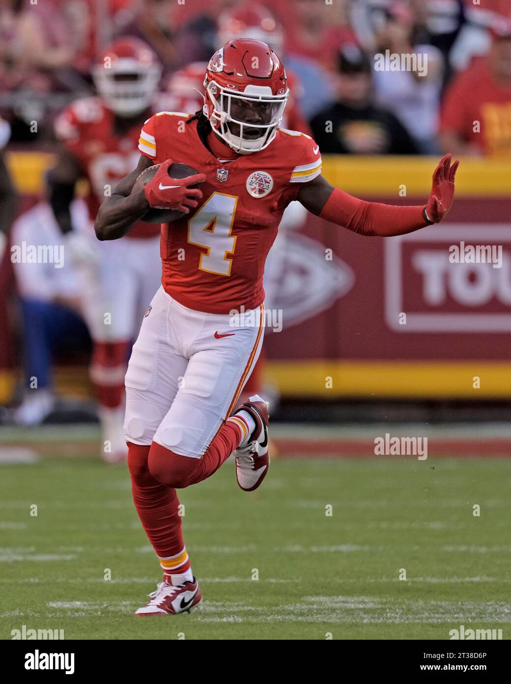 Kansas City Chiefs wide receiver Rashee Rice runs the ball during the ...