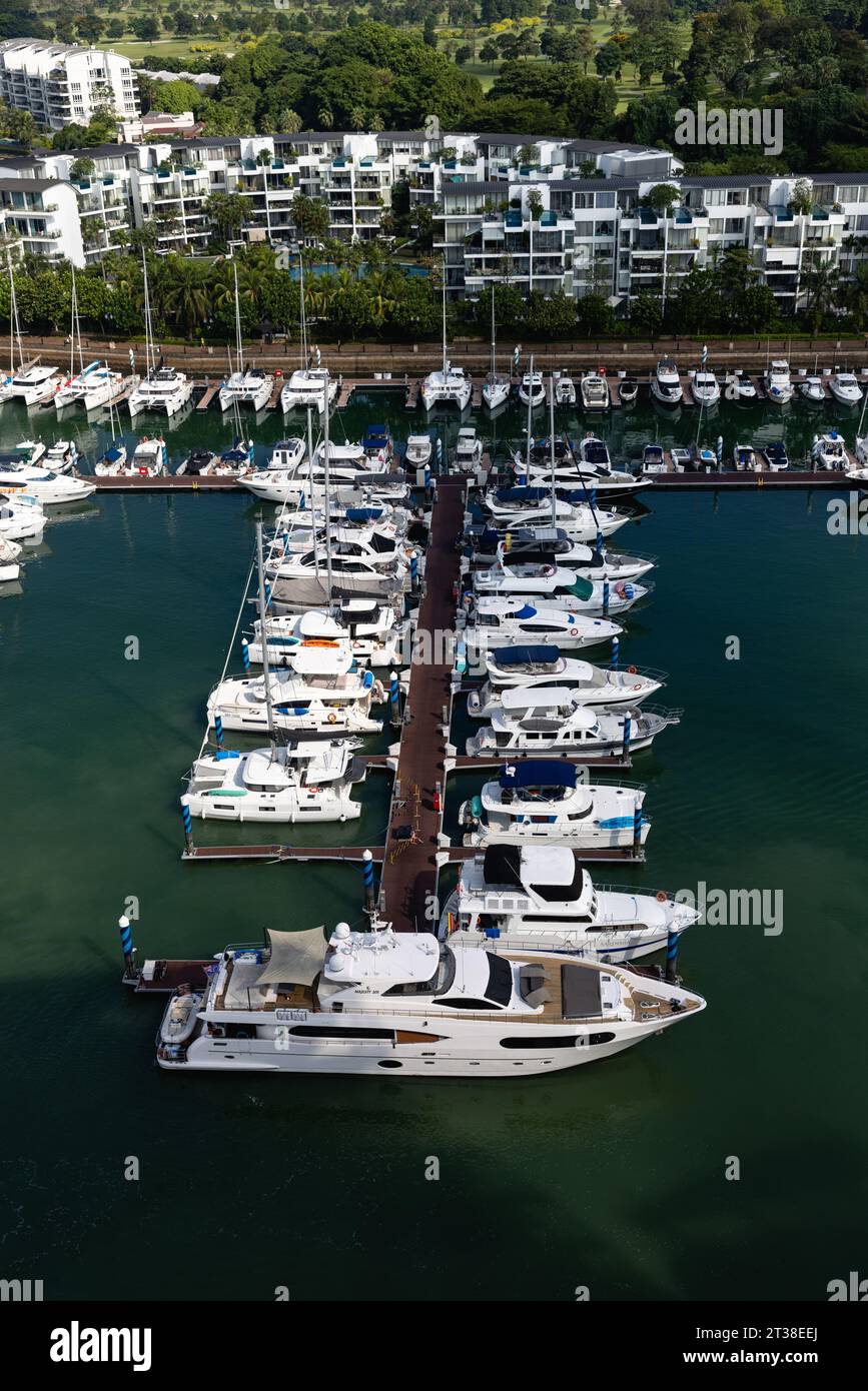 SINGAPORE - 8 OCTOBER 2023 : Line of various luxury yachts at the ...