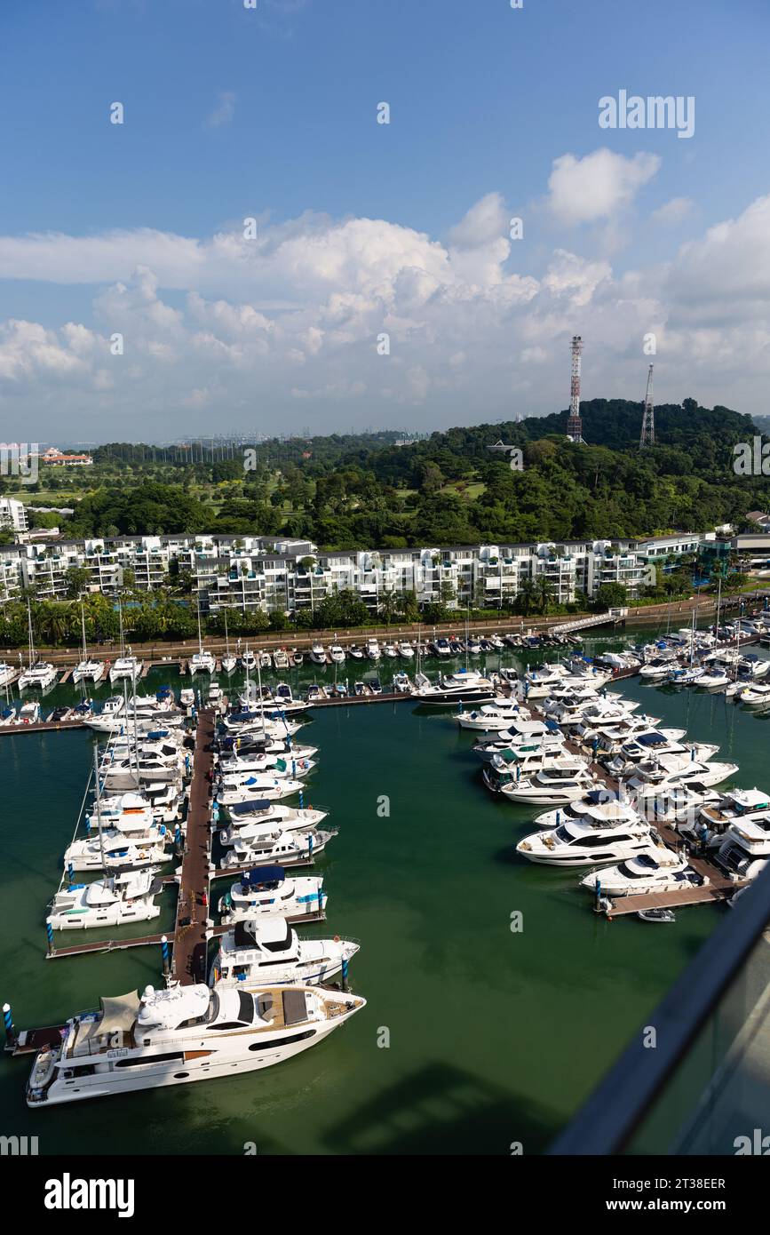 SINGAPORE - 8 OCTOBER 2023 : Line of various luxury yachts at the ...