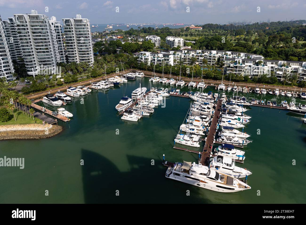 SINGAPORE - 8 OCTOBER 2023 : Line of various luxury yachts at the ...