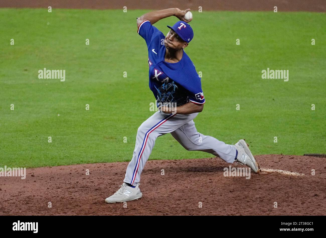Houston, United States. 23rd Oct, 2023. Texas Rangers closing pitcher ...