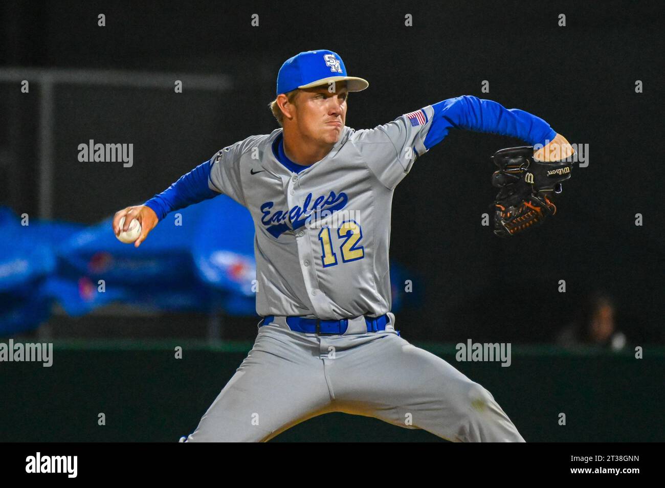 Santa Margarita Eagles pitcher Collin Clarke (12) pitches during the ...