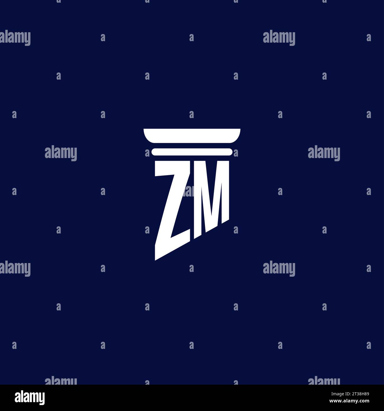ZM initial monogram logo design for law firm company Stock Vector Image ...