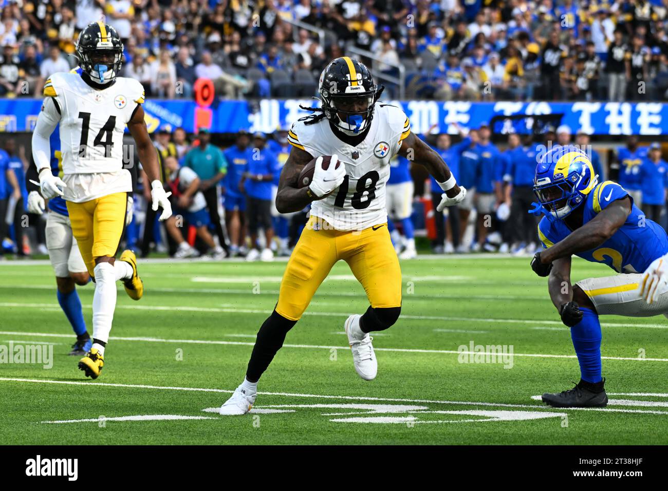 Pittsburgh Steelers wide receiver Diontae Johnson (18) runs with the ...