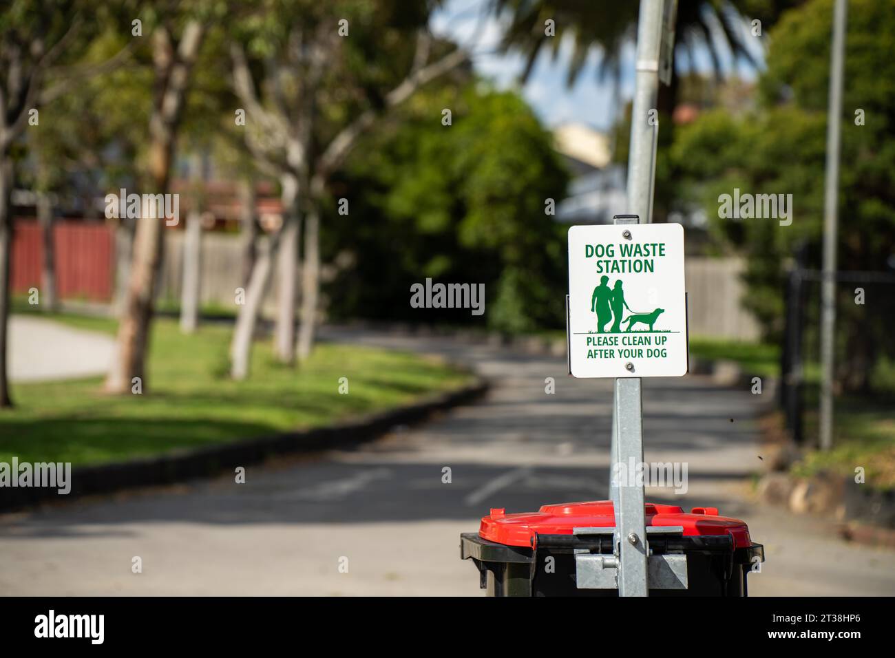 dog sign in a park in australia in summer Stock Photo - Alamy