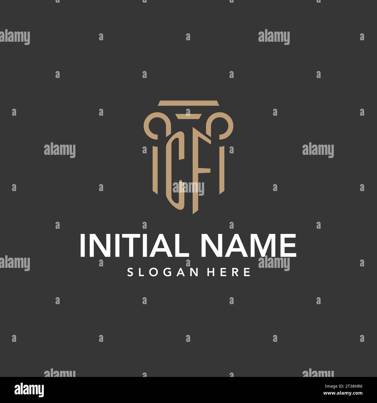 CF logo monogram with pillar style design vector Stock Vector Image ...