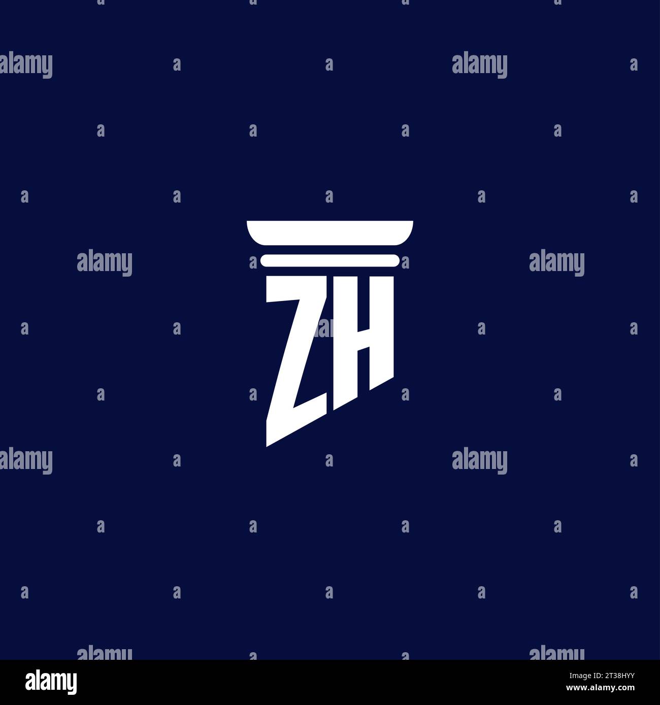 ZH initial monogram logo design for law firm company Stock Vector Image ...