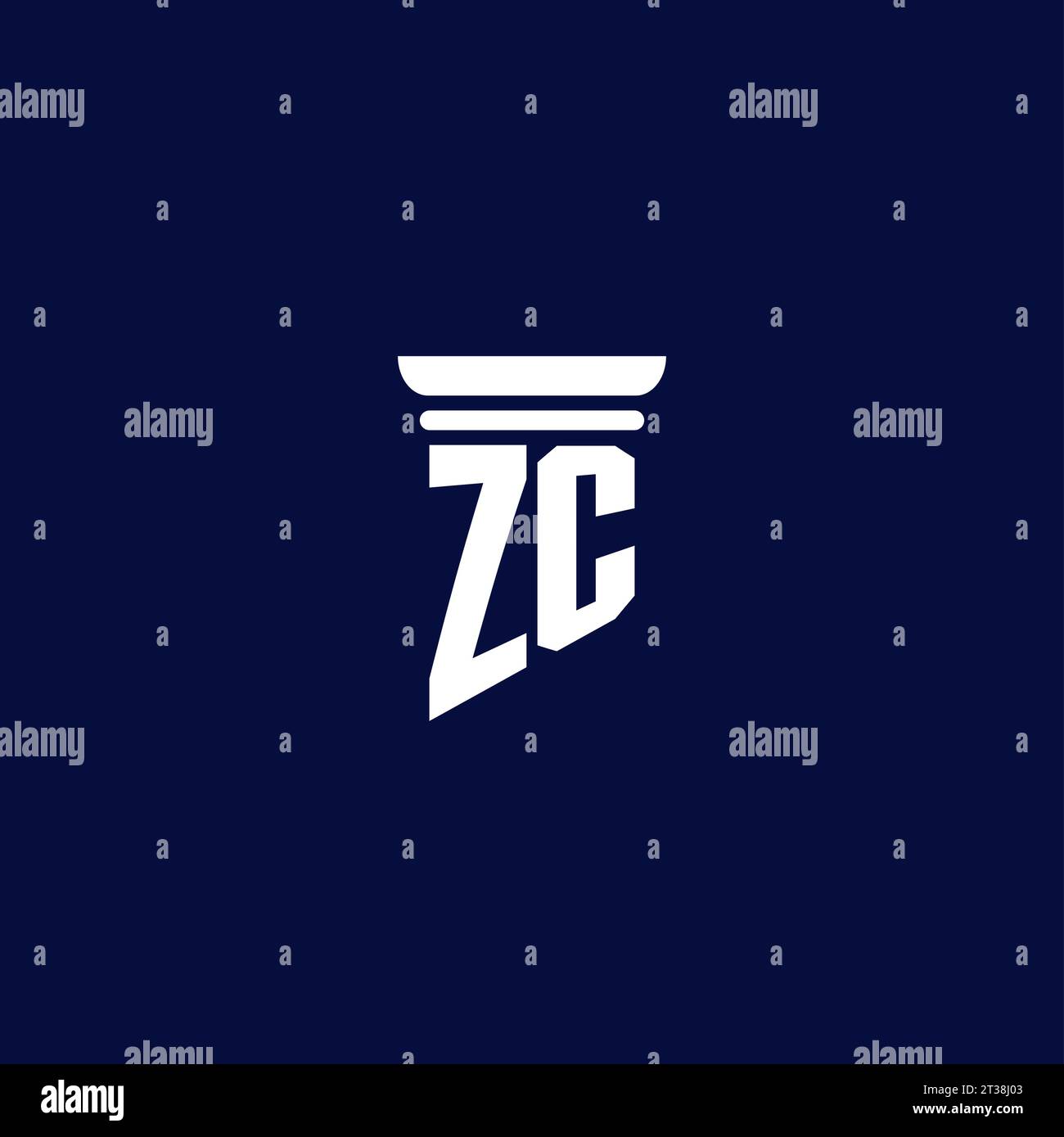 ZC initial monogram logo design for law firm company Stock Vector Image & Art - Alamy