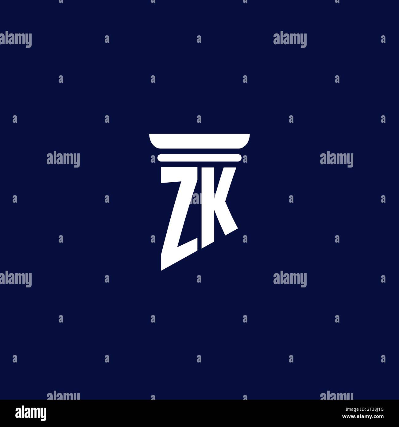 ZK initial monogram logo design for law firm company Stock Vector Image ...