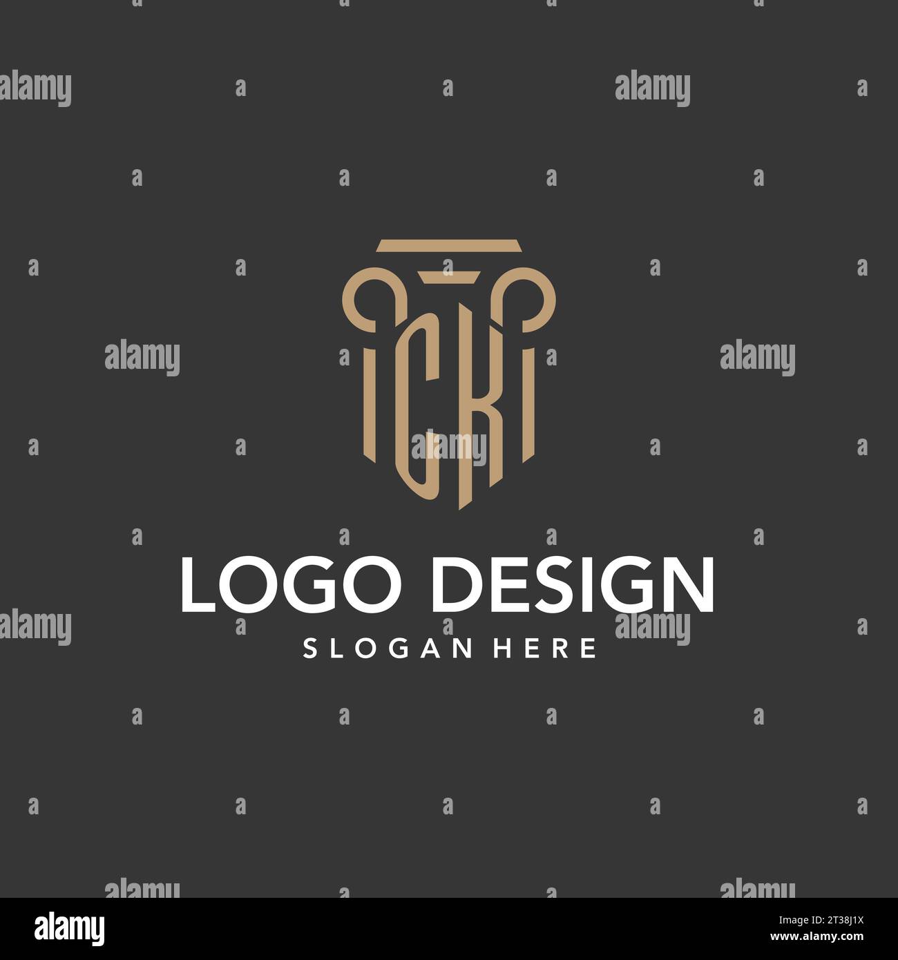 CK logo monogram with pillar style design vector Stock Vector Image ...