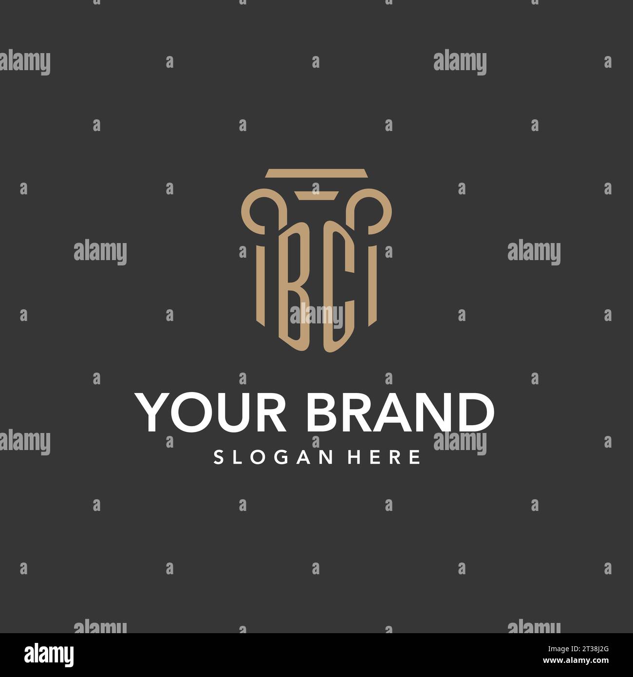 BC logo monogram with pillar style design vector Stock Vector Image ...