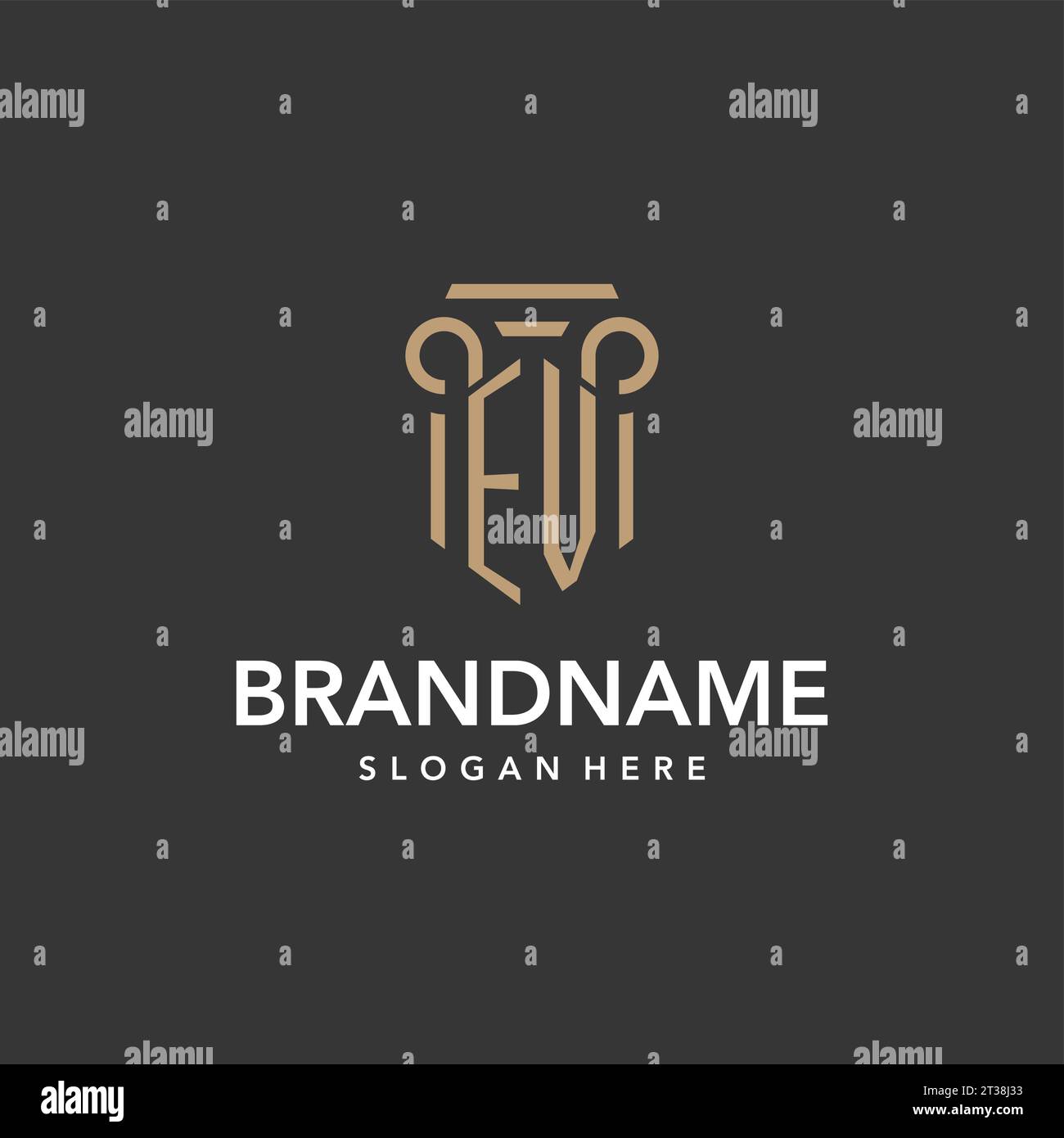 EV logo monogram with pillar style design vector Stock Vector Image ...