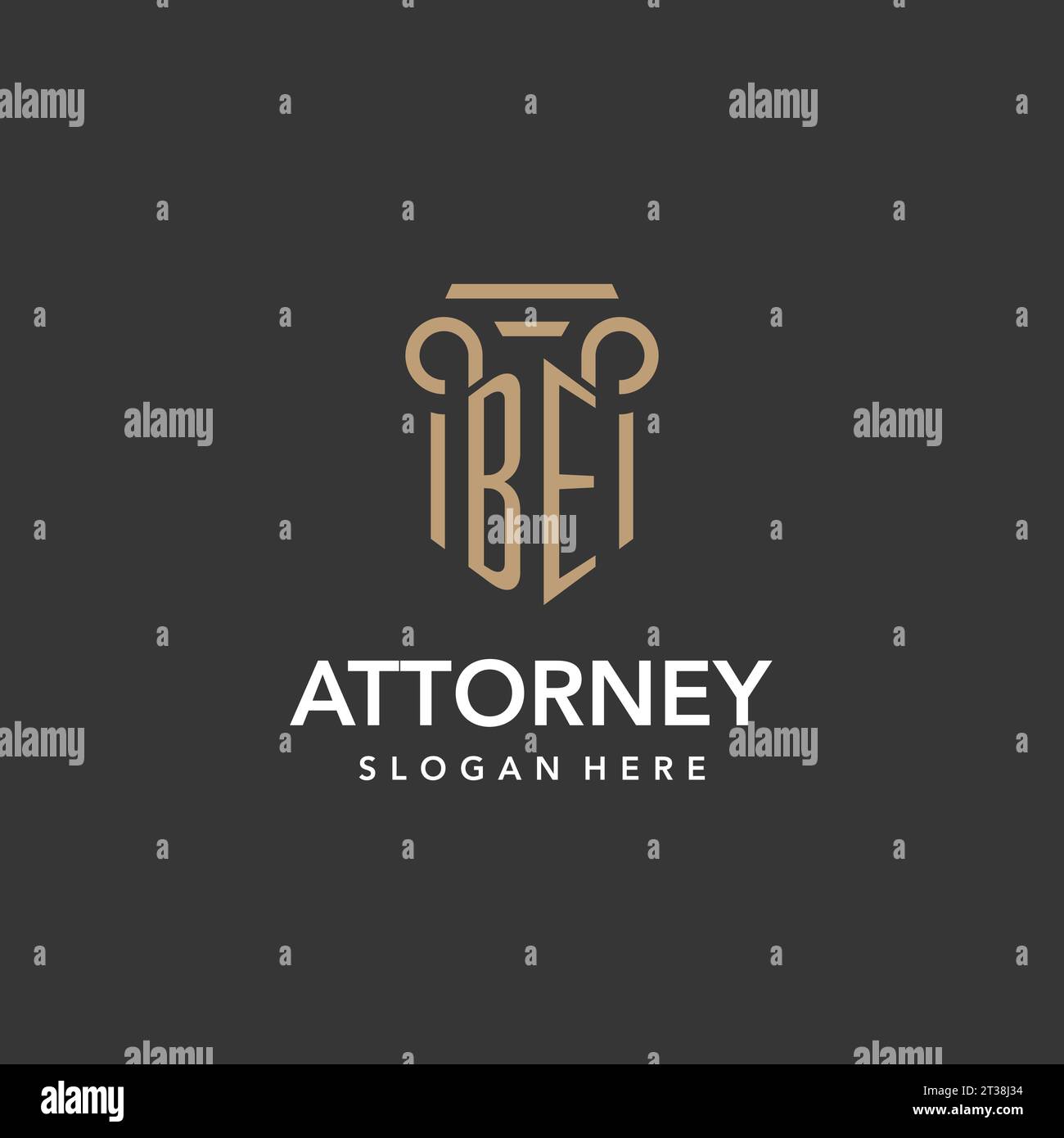 BE logo monogram with pillar style design vector Stock Vector Image ...