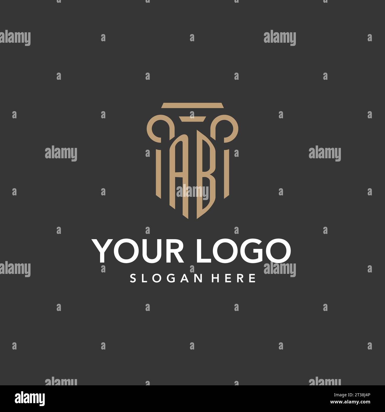 AB logo monogram with pillar style design vector Stock Vector Image ...