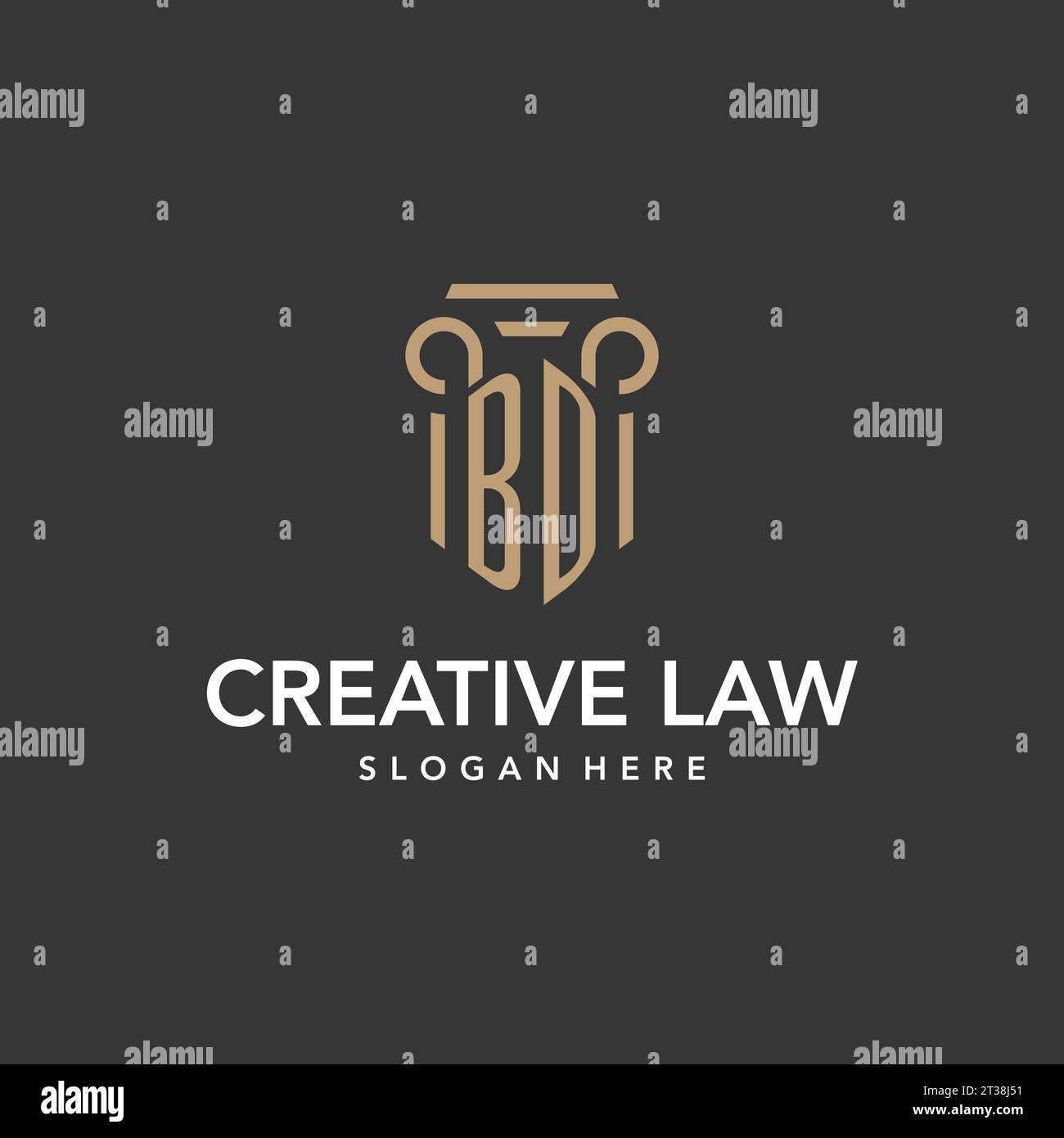 BD logo monogram with pillar style design vector Stock Vector Image ...