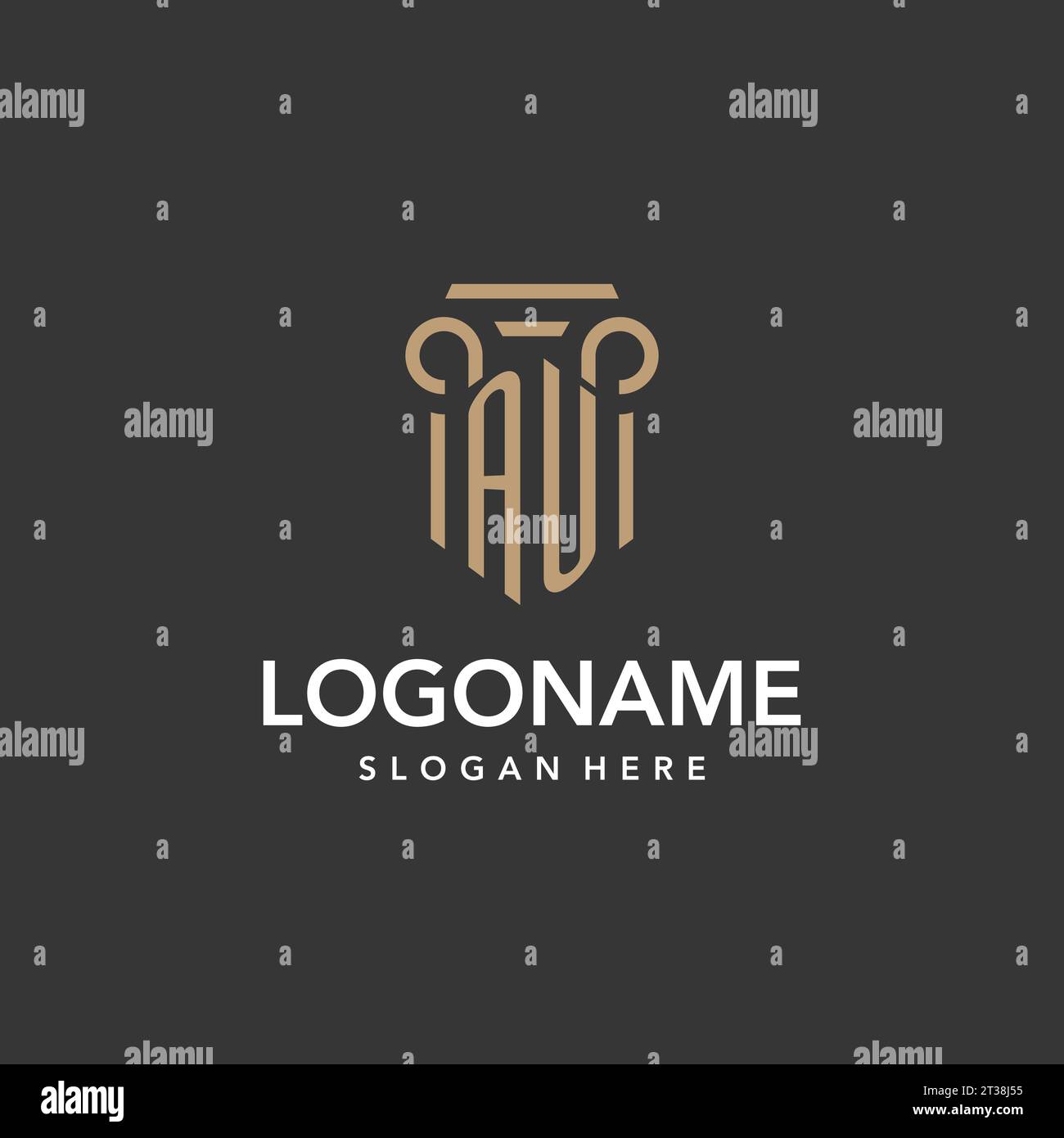 AU logo monogram with pillar style design vector Stock Vector Image ...