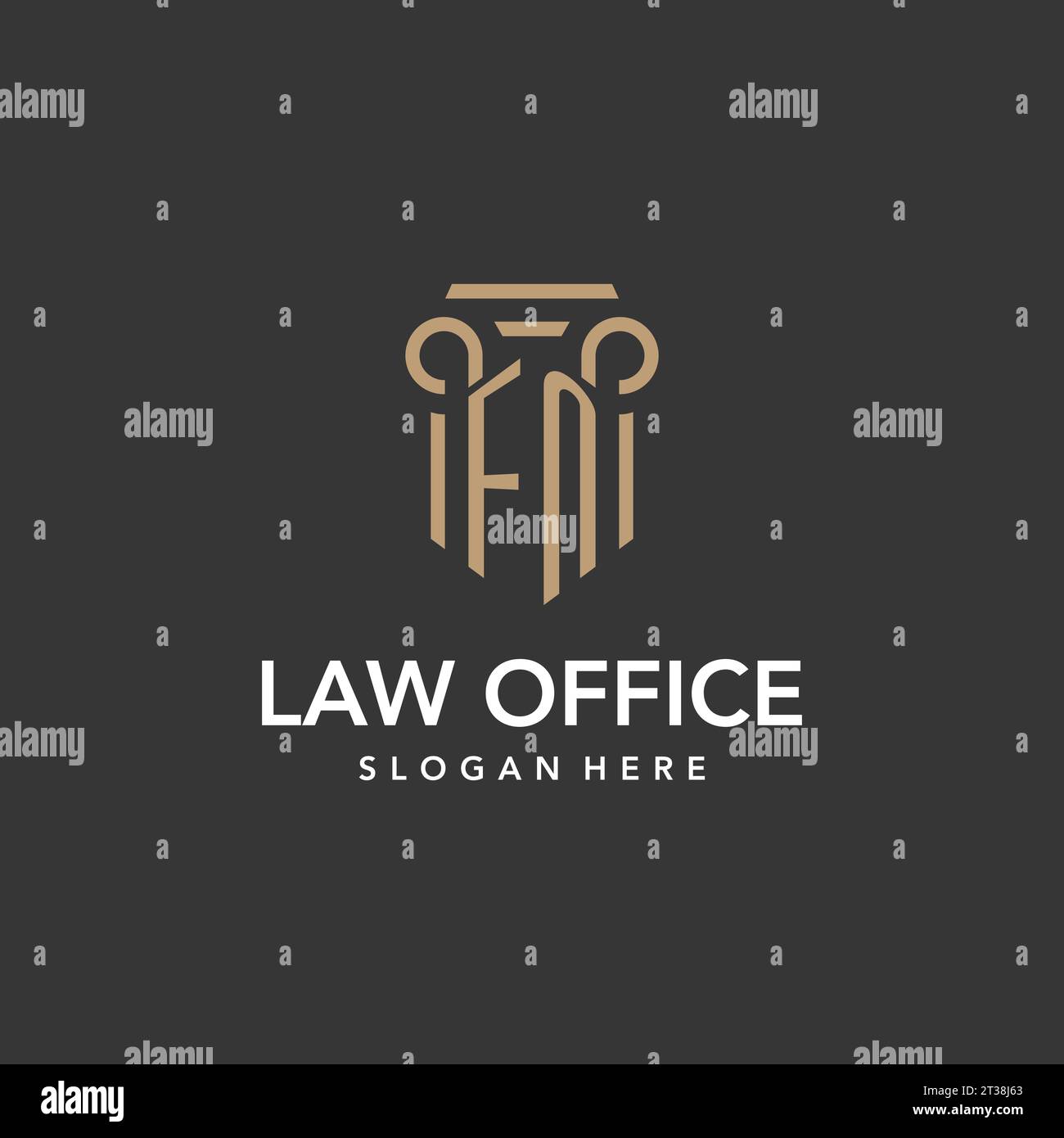 FN logo monogram with pillar style design vector Stock Vector Image ...