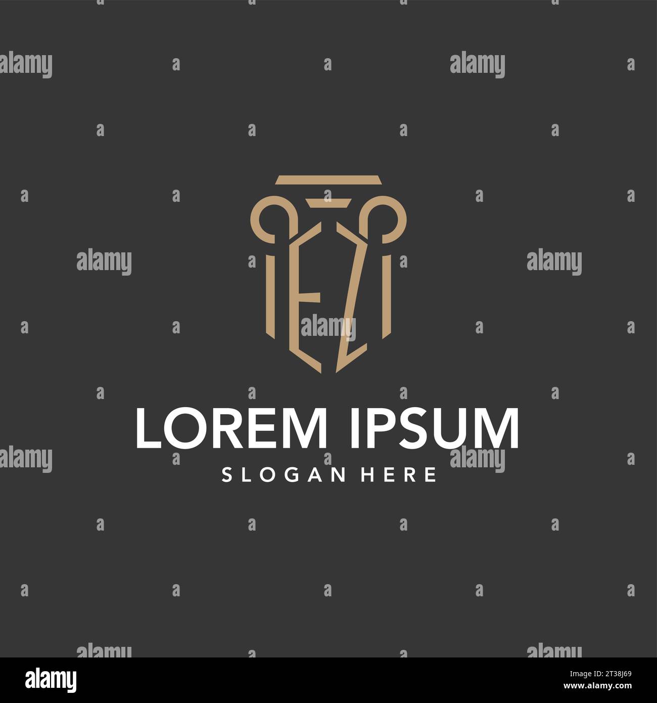 EZ logo monogram with pillar style design vector Stock Vector Image ...