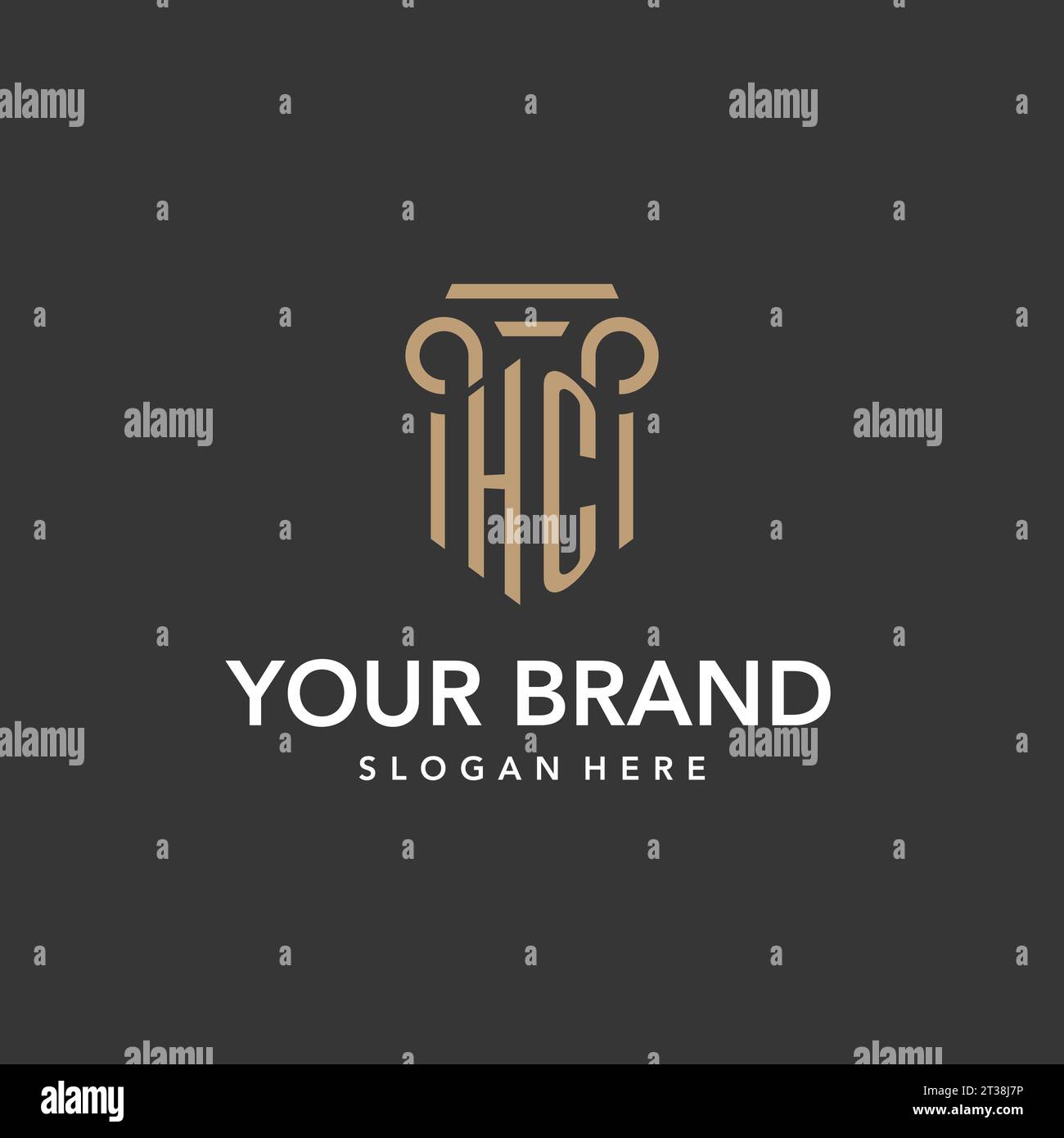 HC logo monogram with pillar style design vector Stock Vector Image ...