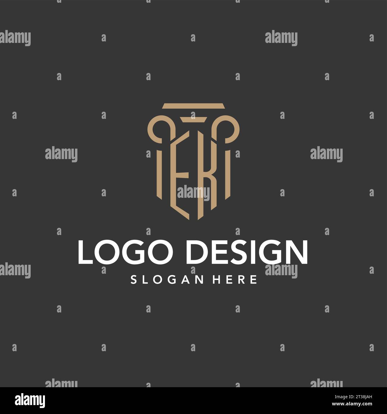 EK logo monogram with pillar style design vector Stock Vector Image ...