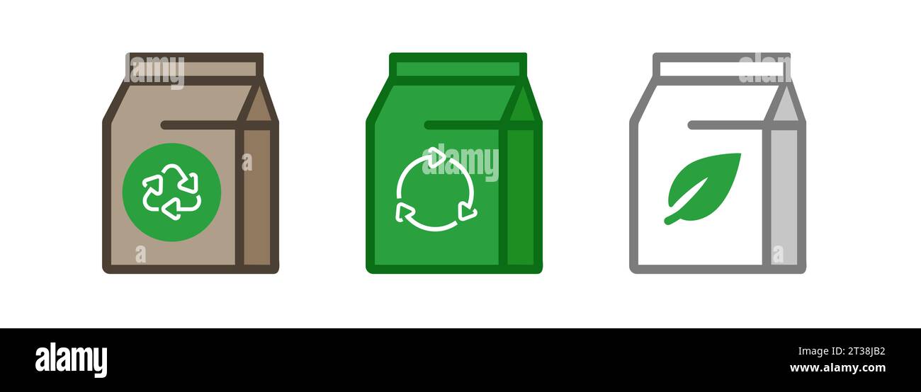 Paper bag packaging reusable recycled package container green leaves ...