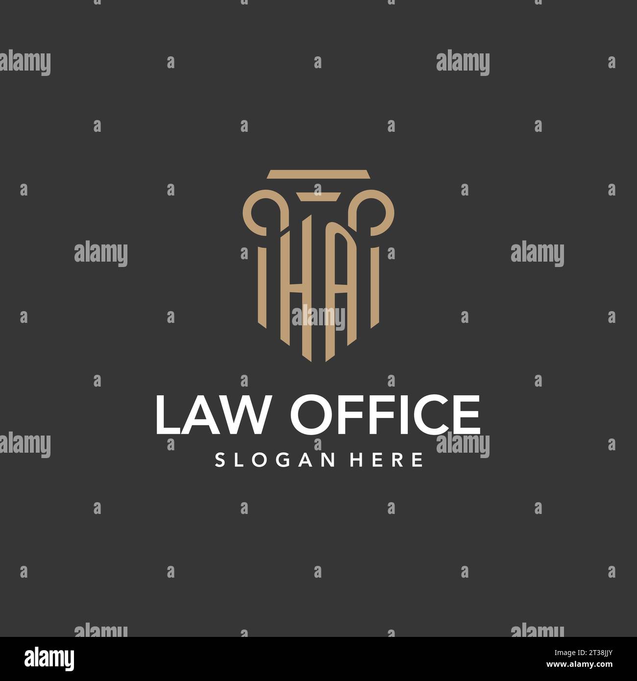 HA logo monogram with pillar style design vector Stock Vector Image ...
