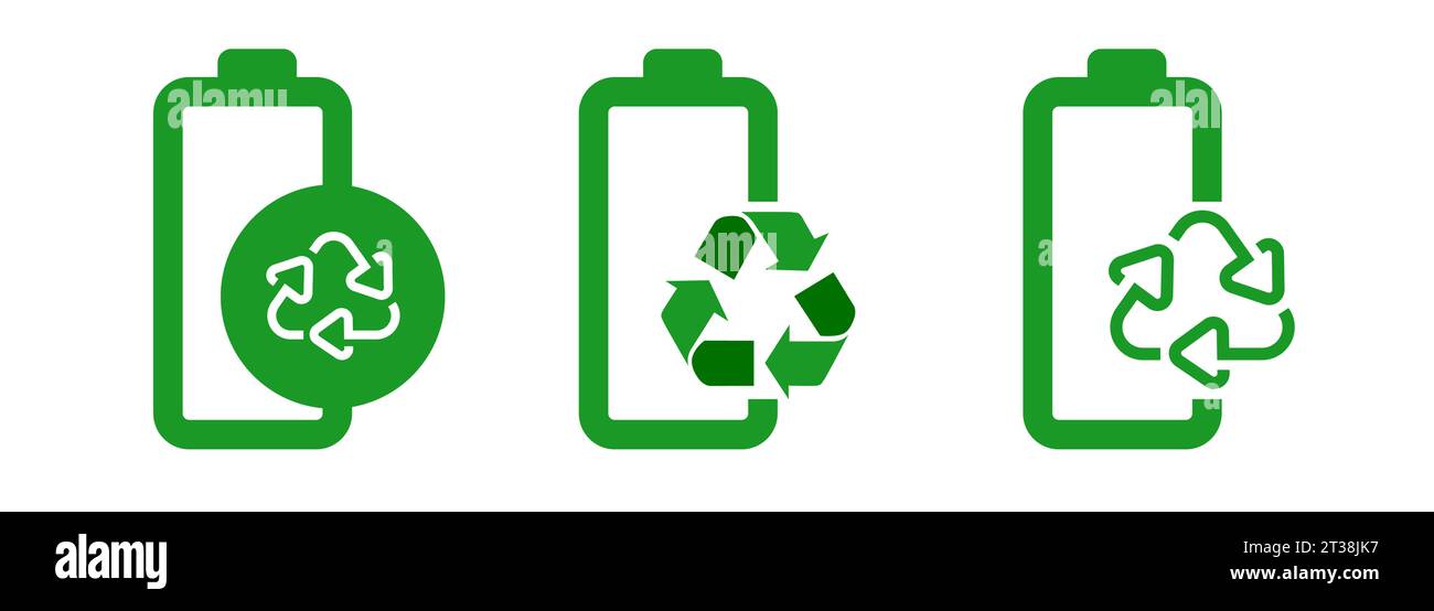 Recycled battery lithium recycle rechargeable cell power icon symbol ...