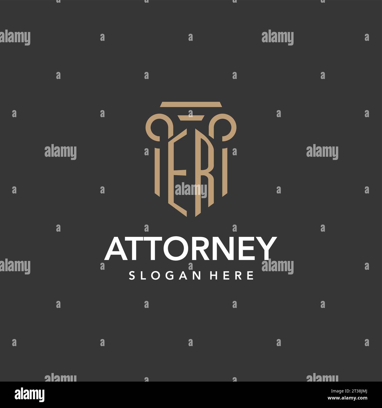 ER logo monogram with pillar style design vector Stock Vector Image ...