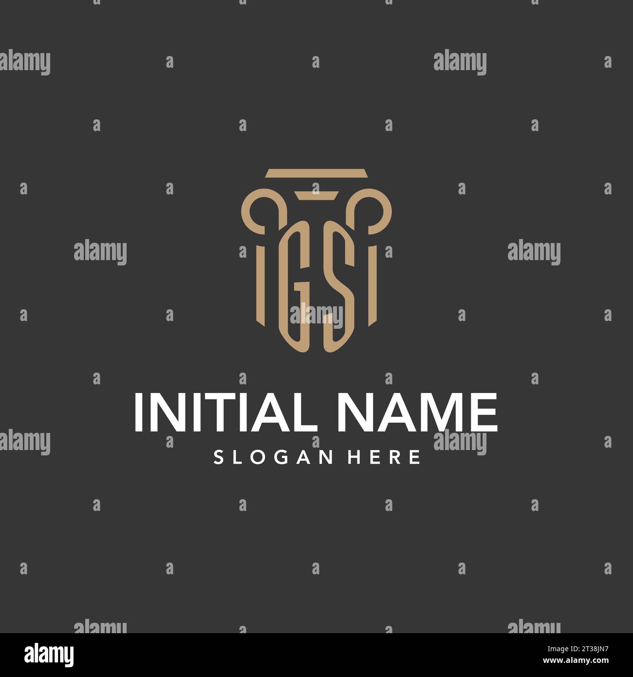GS logo monogram with pillar style design vector Stock Vector Image ...