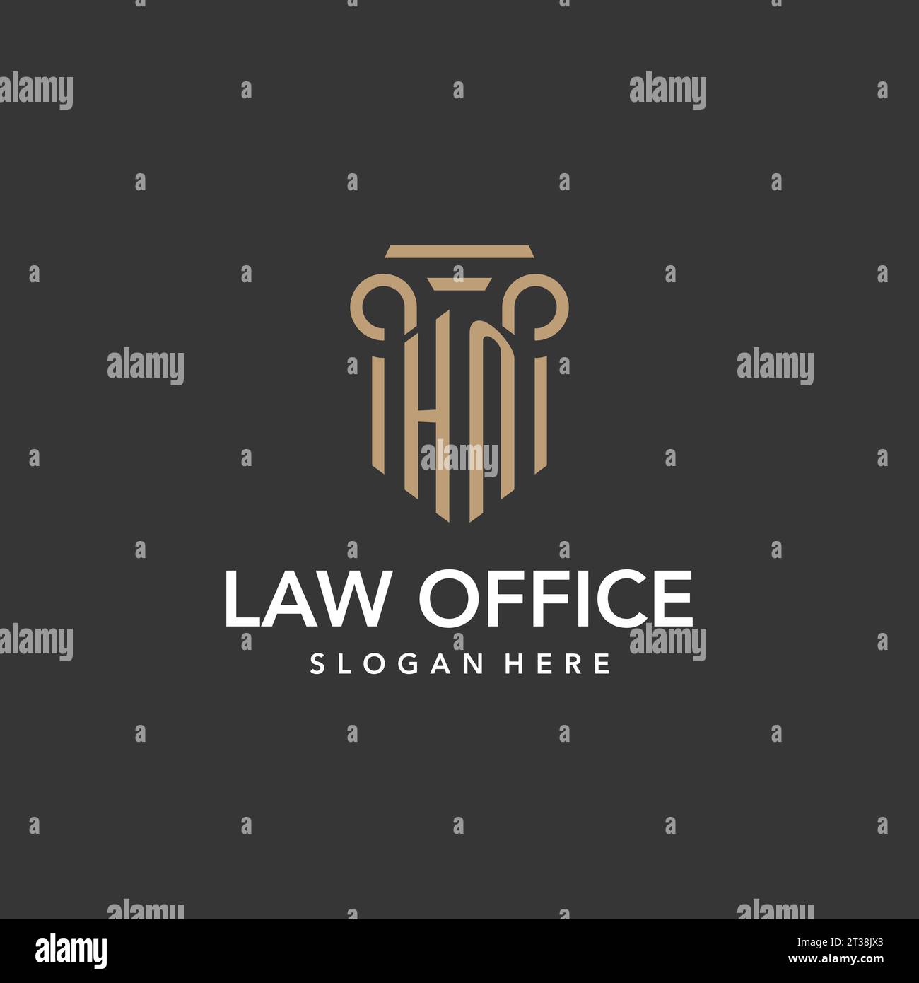HN logo monogram with pillar style design vector Stock Vector Image ...