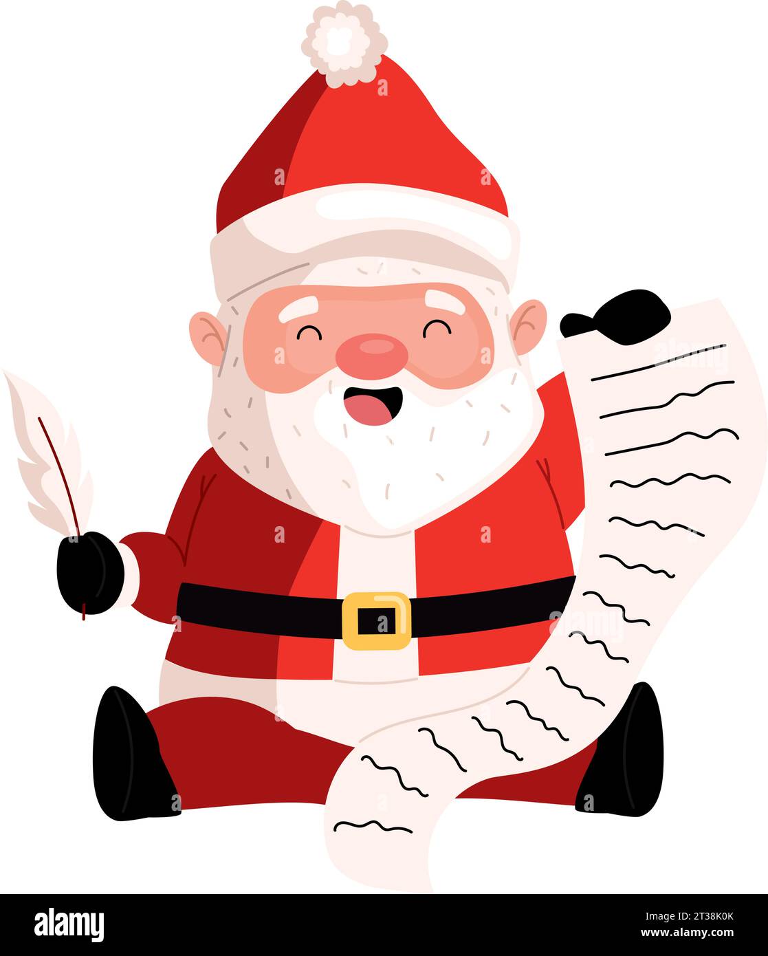 santa claus with wish list Stock Vector Image & Art - Alamy