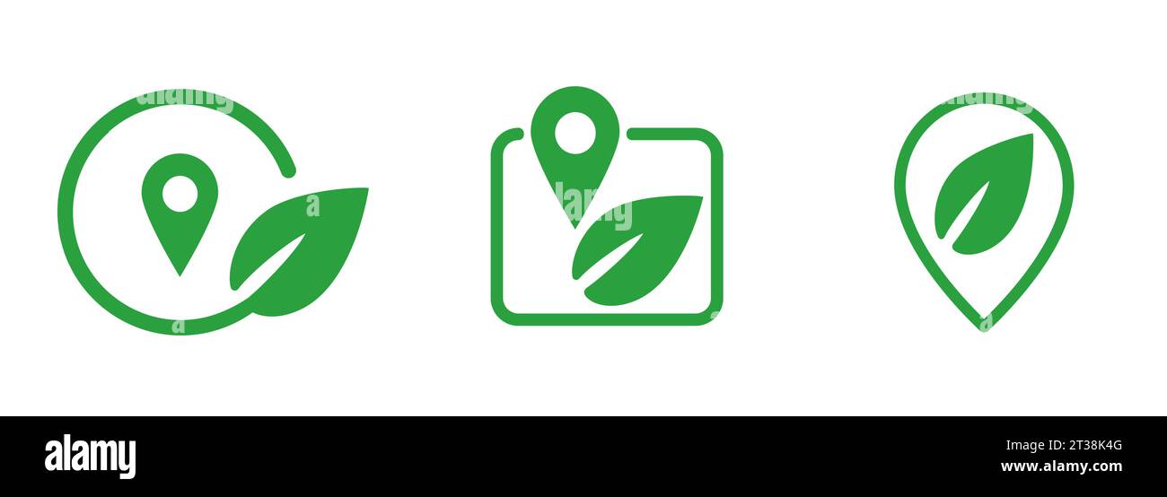 Eco travel location environmental friendly green ecology map pointer ...