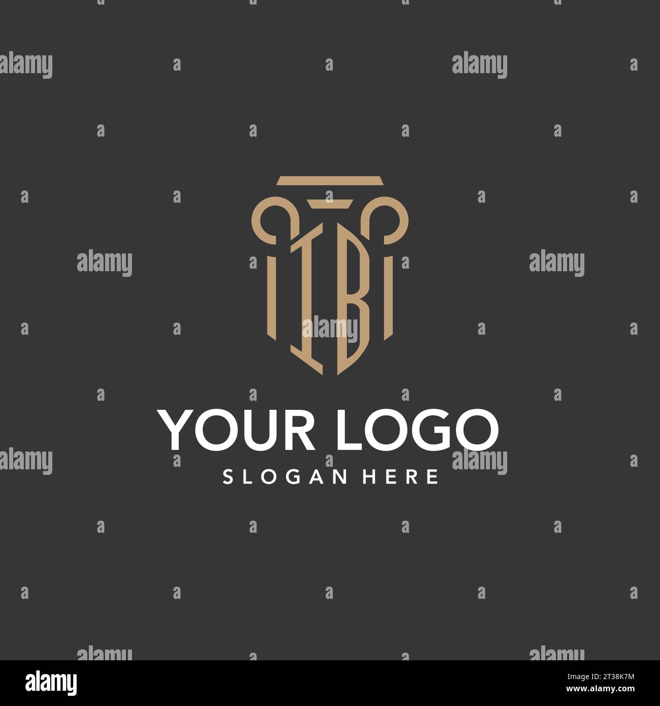 IB logo monogram with pillar style design vector Stock Vector Image ...