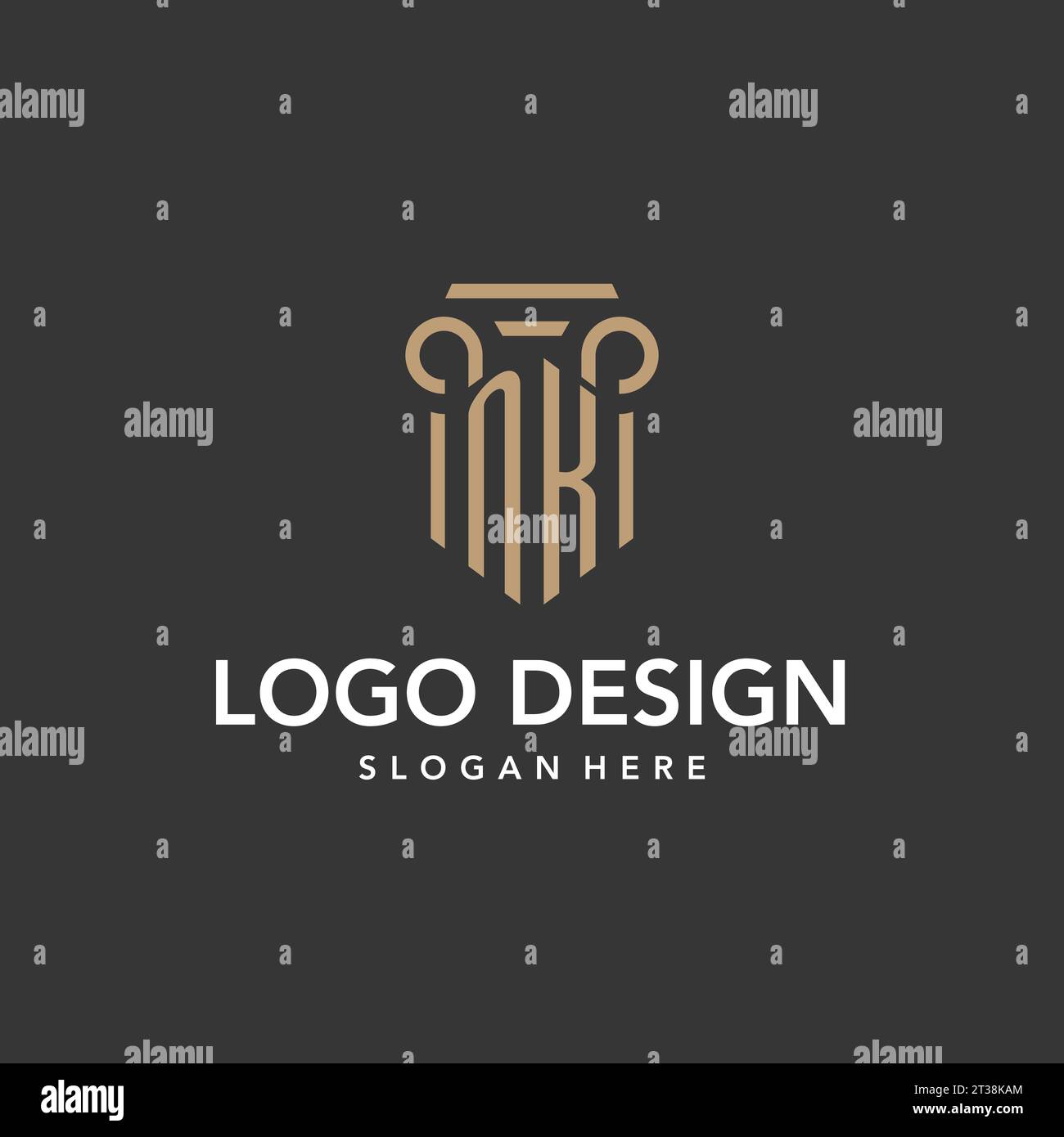 NK logo monogram with pillar style design vector Stock Vector Image ...