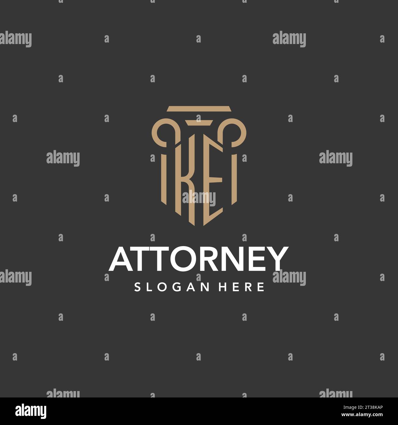 KE logo monogram with pillar style design vector Stock Vector Image ...