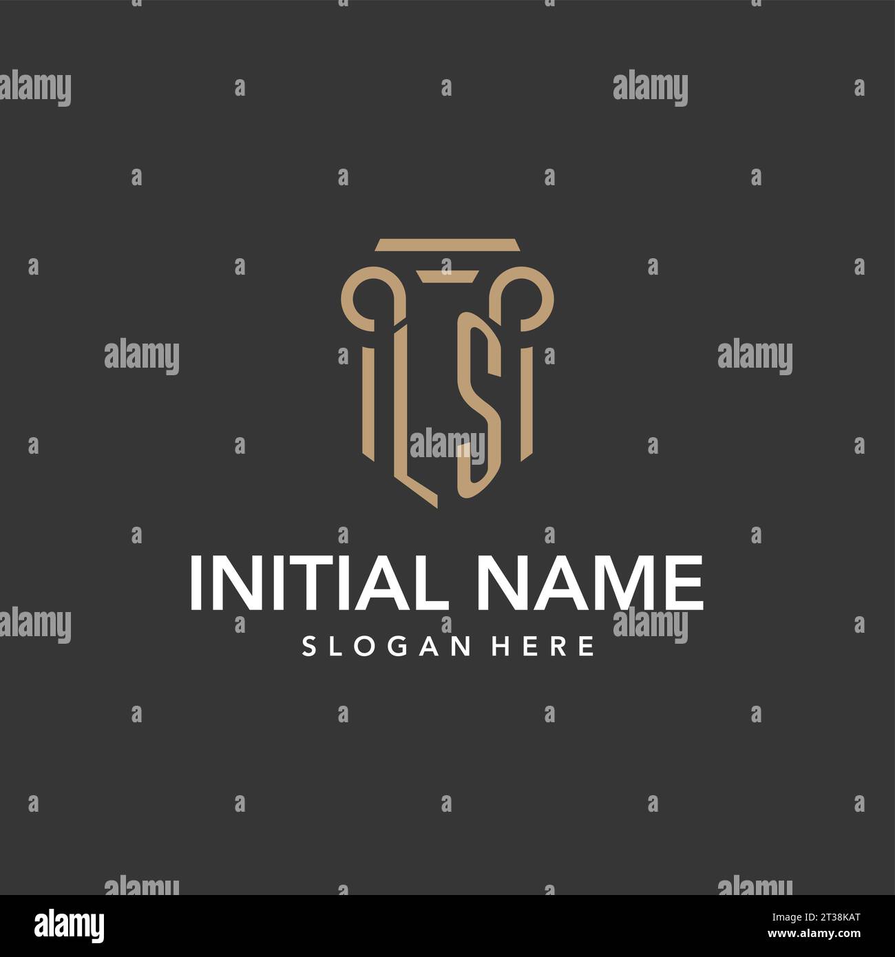 LS logo monogram with pillar style design vector Stock Vector Image ...