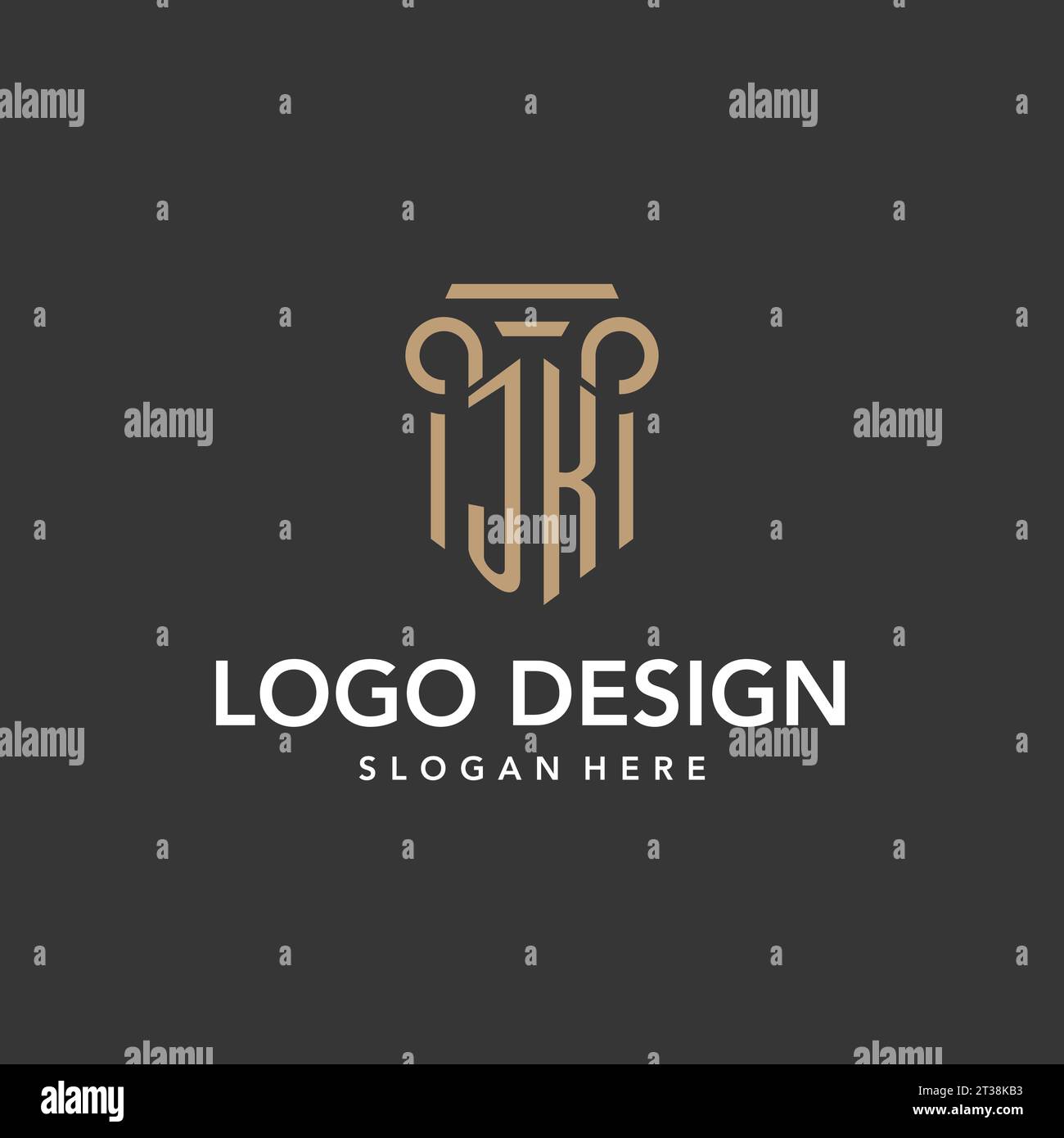 JK logo monogram with pillar style design vector Stock Vector Image ...