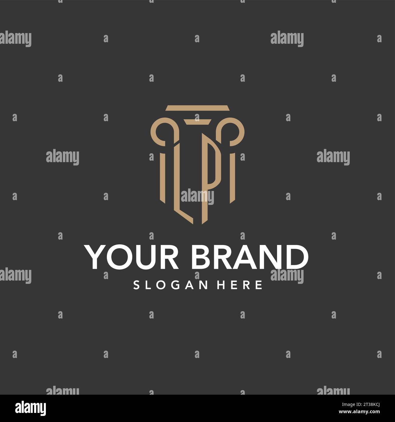 LP logo monogram with pillar style design vector Stock Vector Image ...