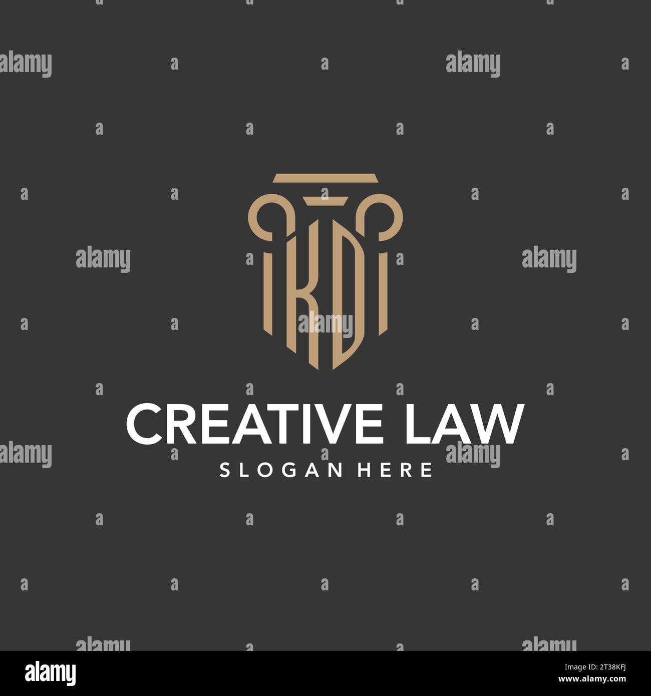 KD logo monogram with pillar style design vector Stock Vector Image ...