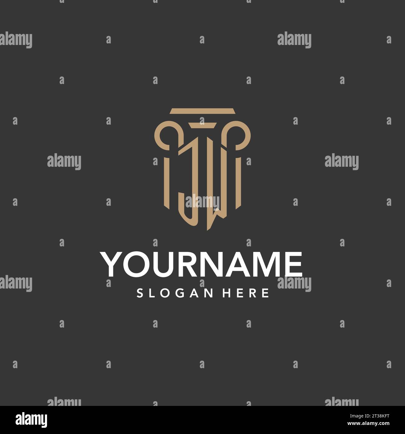 JW logo monogram with pillar style design vector Stock Vector Image ...