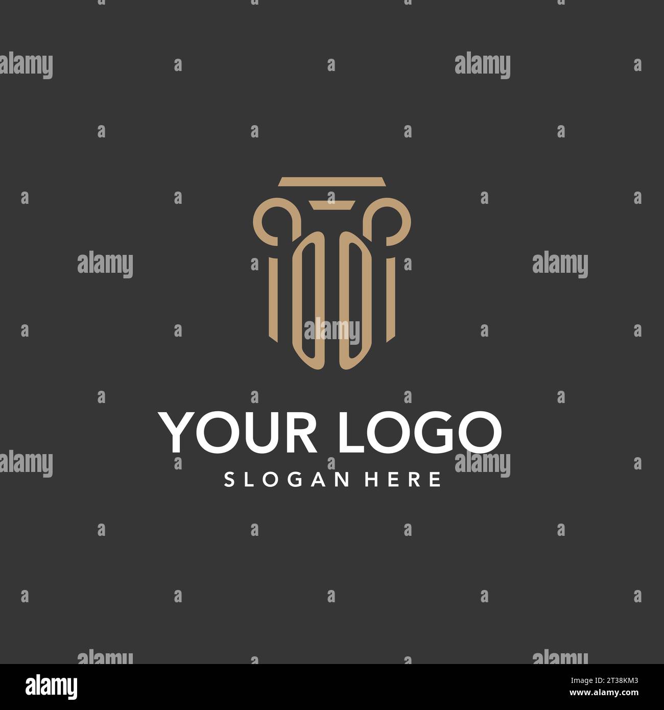 OO logo monogram with pillar style design vector Stock Vector Image ...
