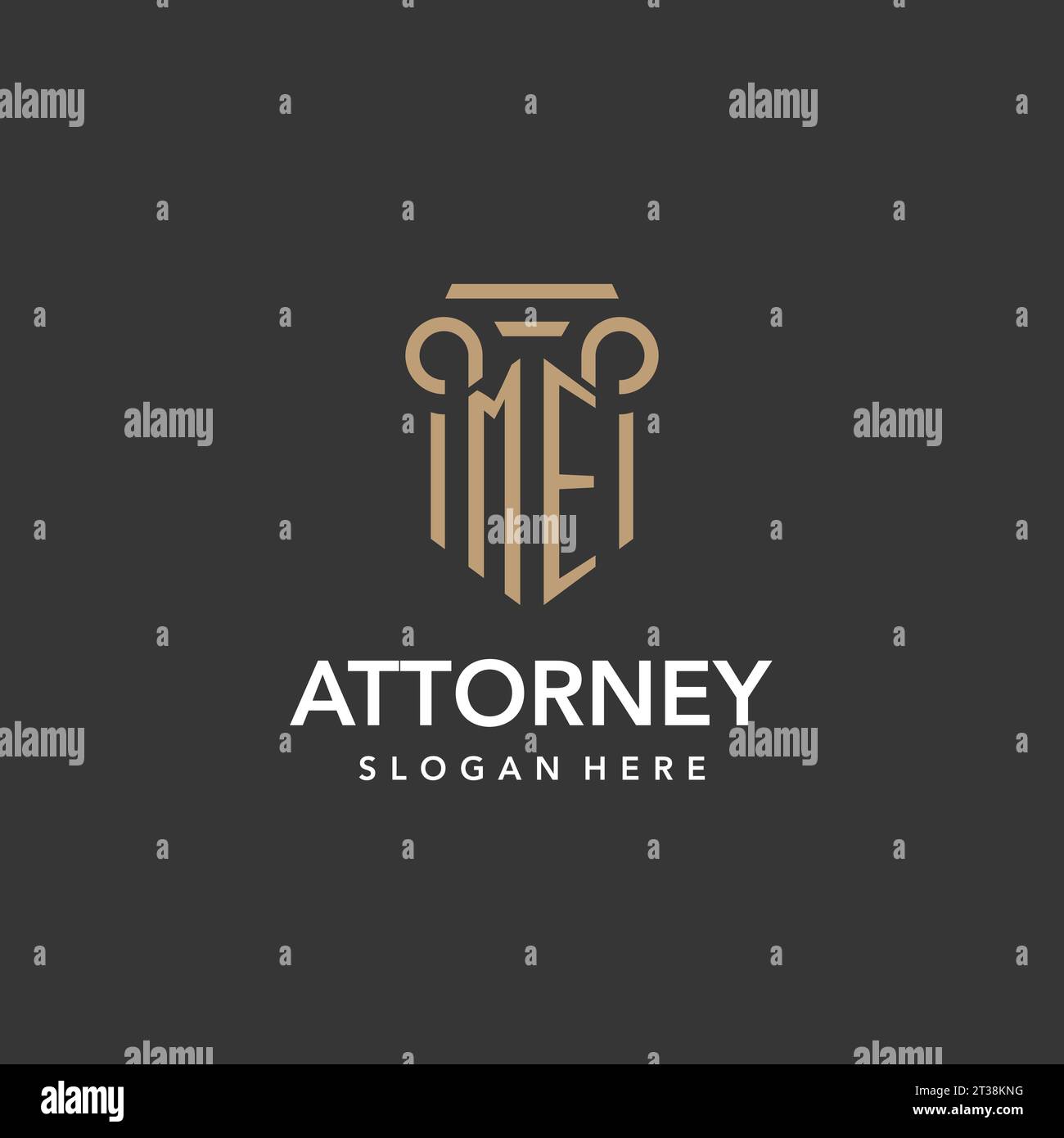 ME logo monogram with pillar style design vector Stock Vector Image ...