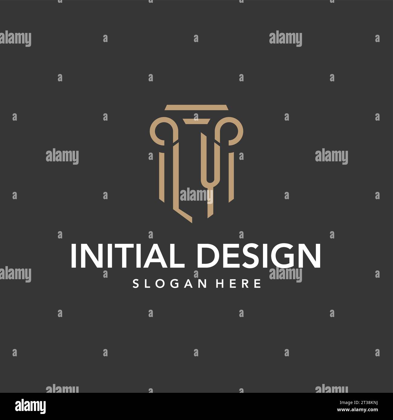 LY logo monogram with pillar style design vector Stock Vector Image ...