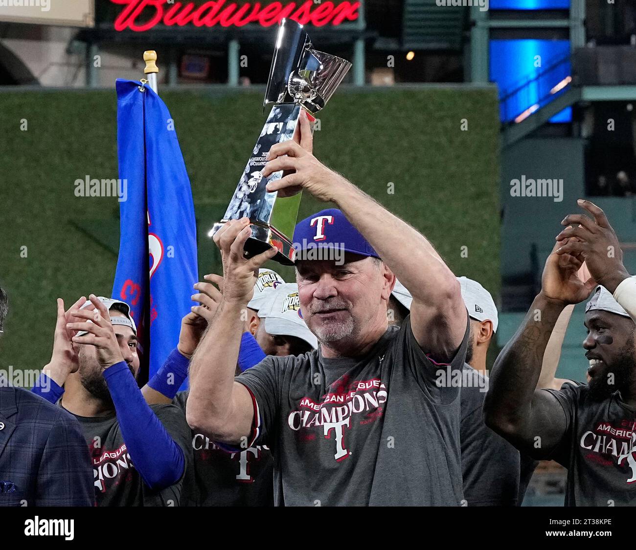 Houston, United States. 23rd Oct, 2023. Texas Rangers manager Bruce ...