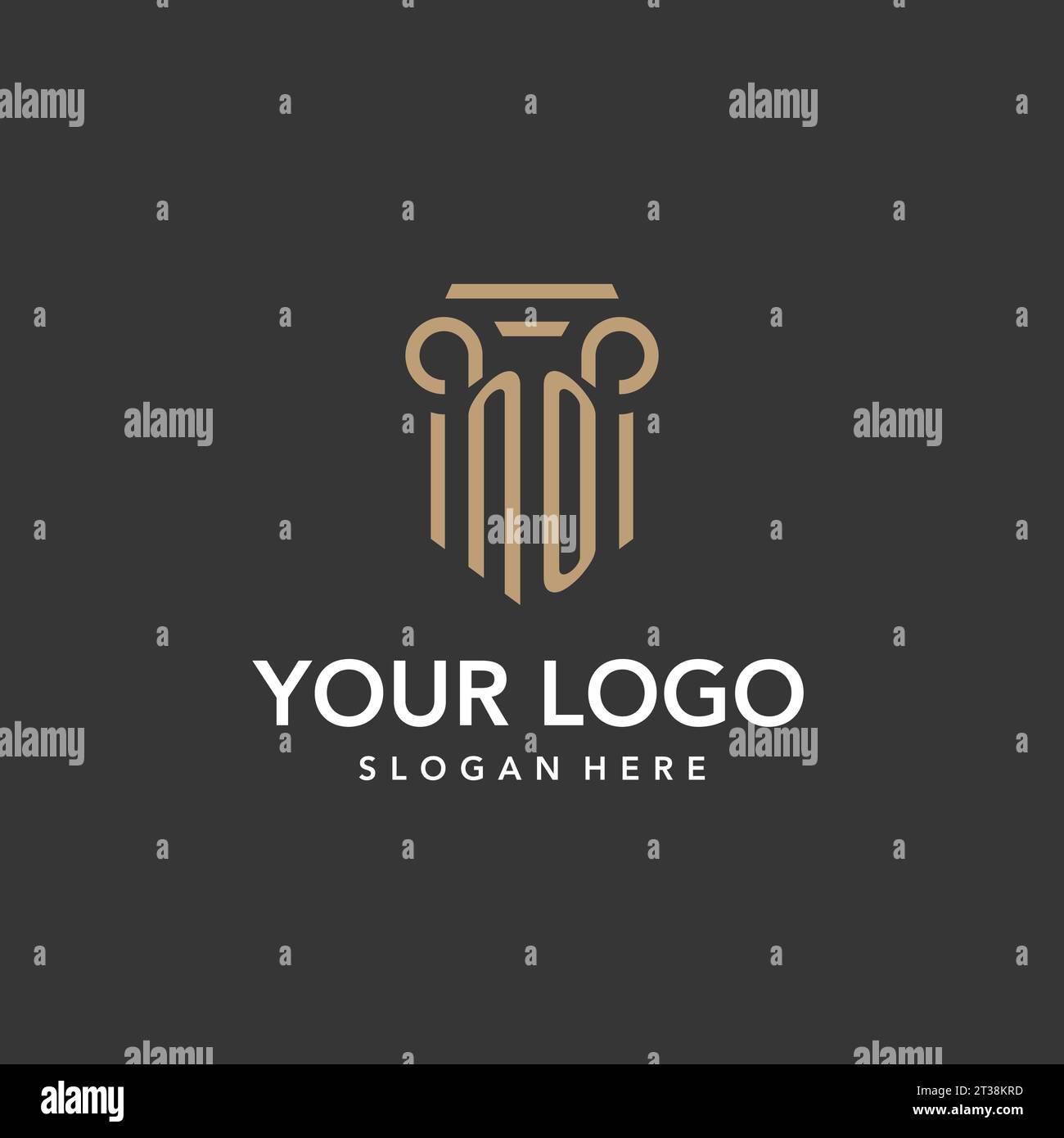 NO logo monogram with pillar style design vector Stock Vector Image ...