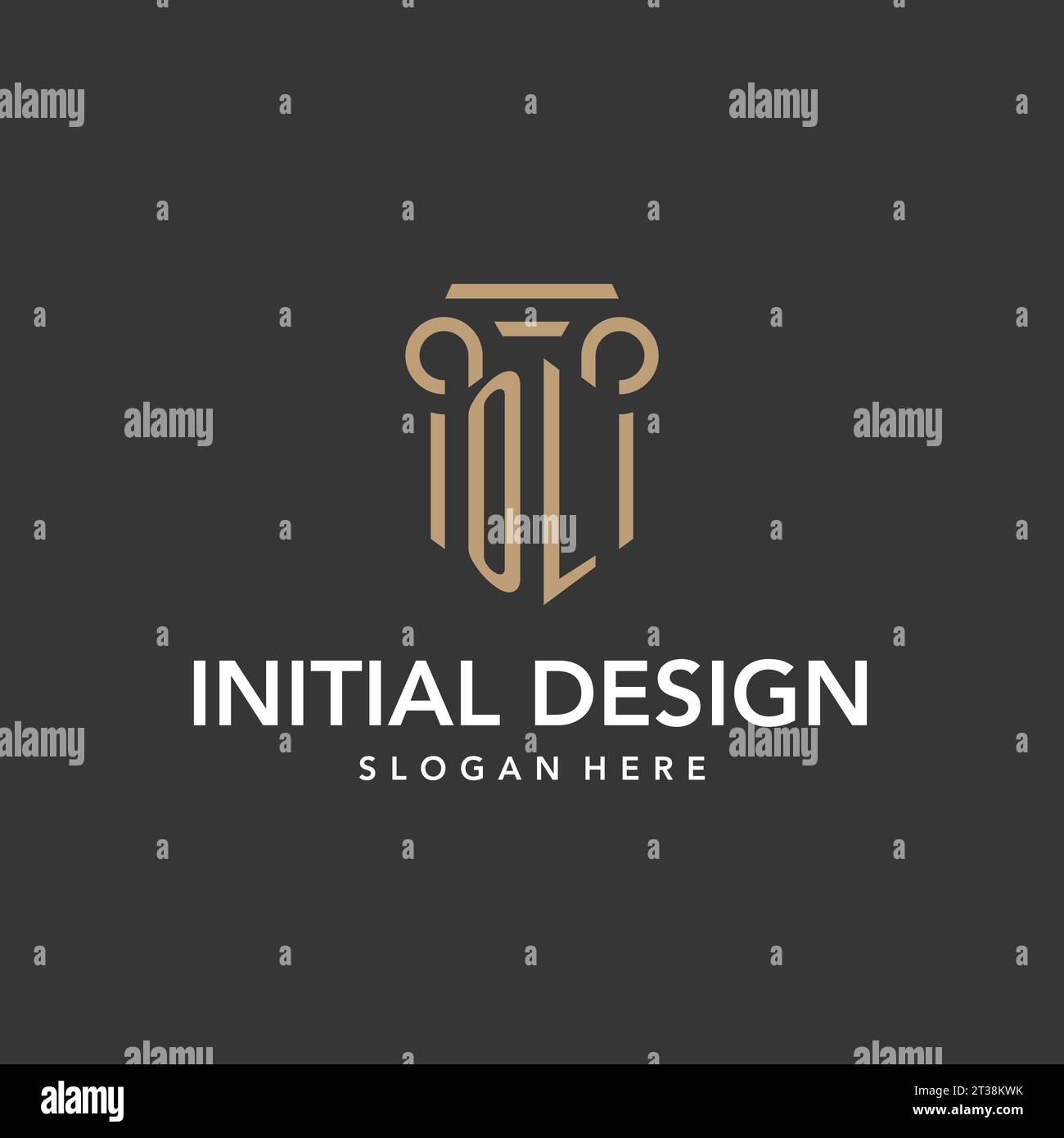 OL logo monogram with pillar style design vector Stock Vector Image ...